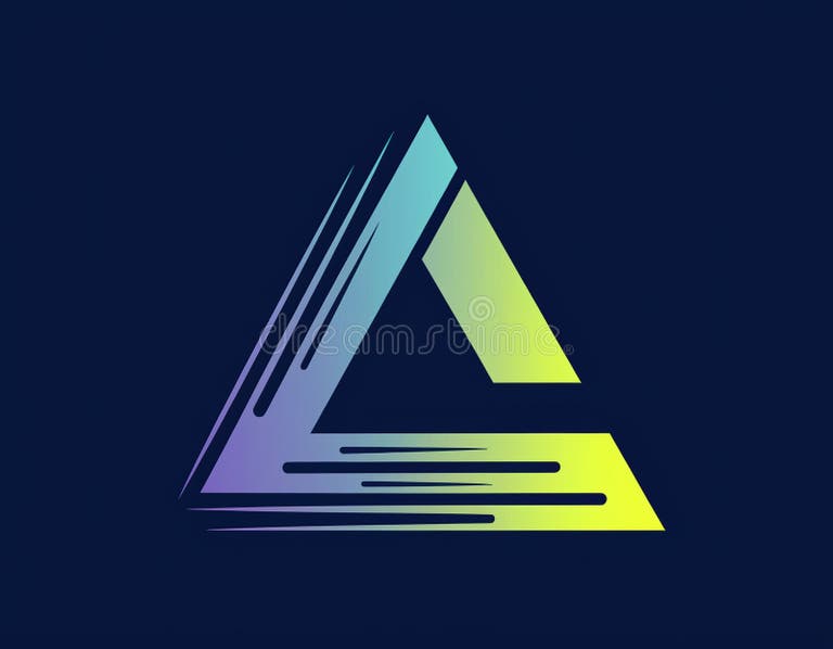 Abstract Gradient Triangle Logo Design Stock Image - Image of ...