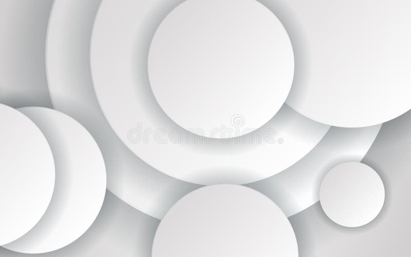 Modern Dynamic White Gray Circle Shape Shadow and Light Dimension ...