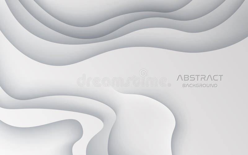 Modern Dynamic White Gray Wave Shape Shadow and Light Dimension ...