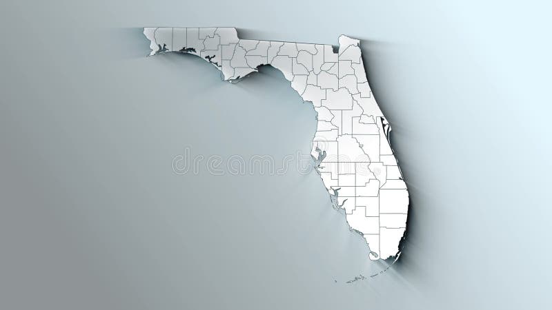 Modern Dynamic White Map of Florida with Counties Stock Video - Video ...