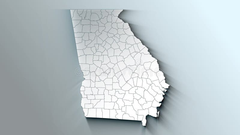 Modern Dynamic White Map of Georgia with Counties Stock Footage - Video ...