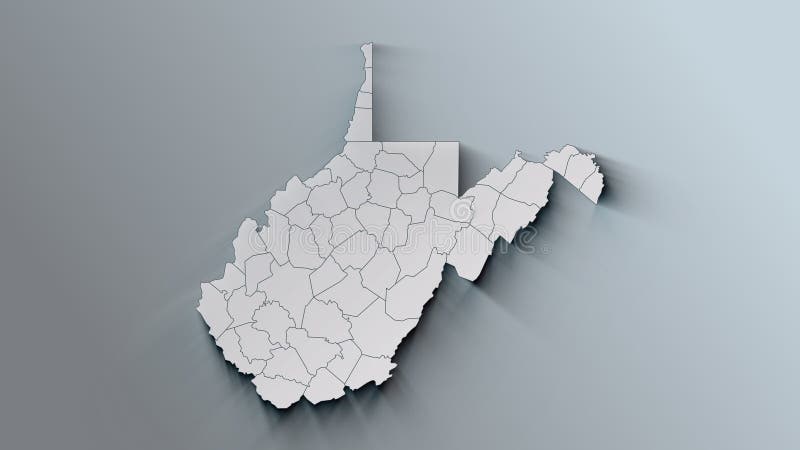 Modern Dynamic White Map of West Virginia with Counties Stock Video ...