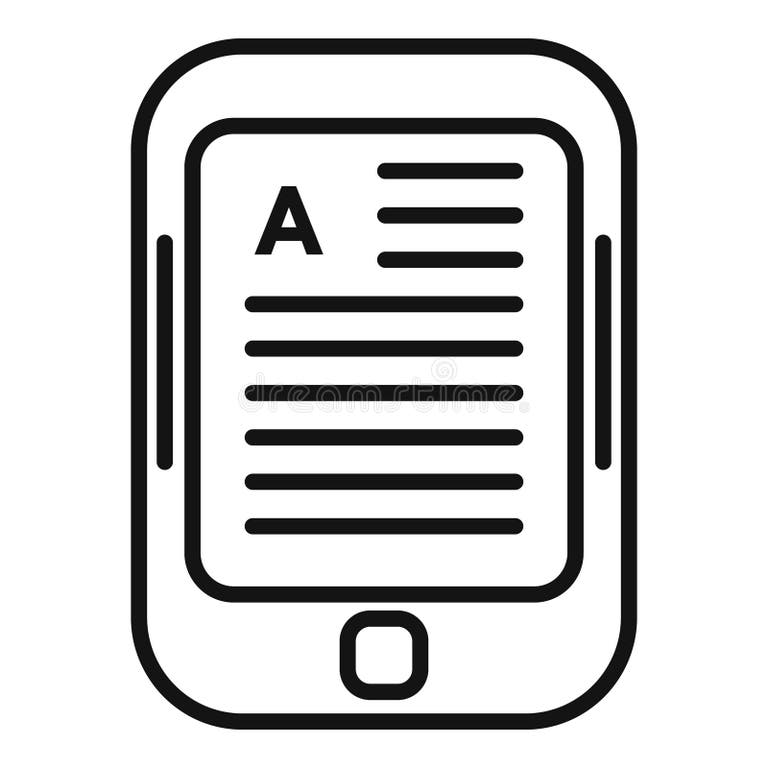 Modern E Reader Icon Outline Vector. Book Store App Stock Vector ...