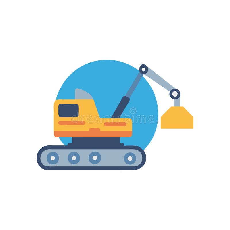 Modern Earth Moving Machine Icon Design Stock Illustration ...