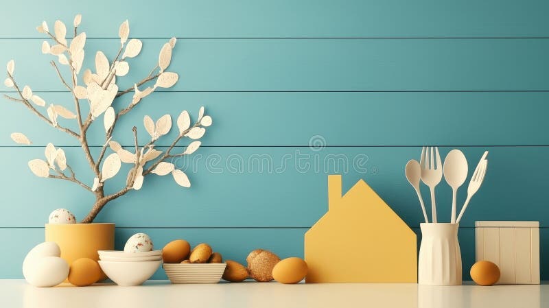 Modern Easter Decor with Minimalist Elements and Soft Pastel Colors for ...