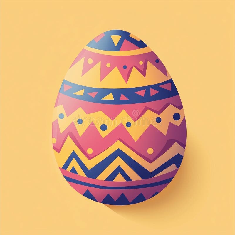 Modern Easter Egg Illustration with Bold Geometric Patterns Against ...