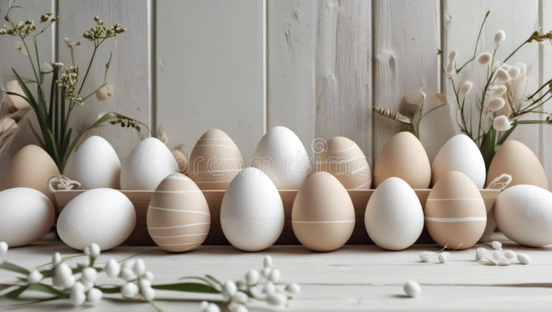 Modern Easter Eggs with Natural Decorations Creating a Minimalist ...
