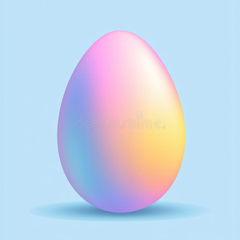 Modern Easter Gradient Egg Illustration Against Pastel Background Stock ...