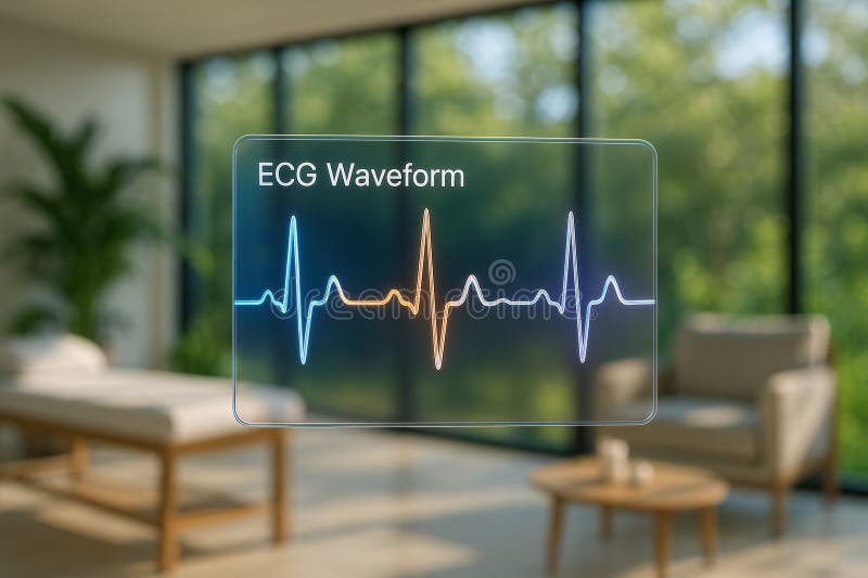 Modern Ecg Waveform Display in a Bright Medical Office Setting ...