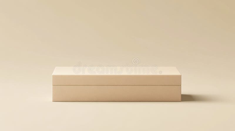 Modern Eco-friendly Beige Rectangular Packaging Box Mockup Showcasing ...