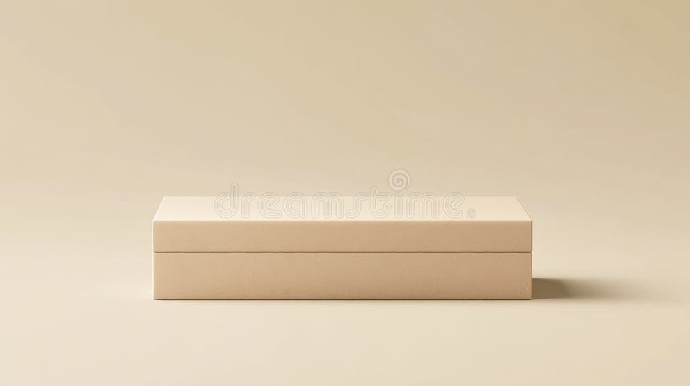 Modern Eco-friendly Beige Rectangular Packaging Box Mockup Showcasing ...