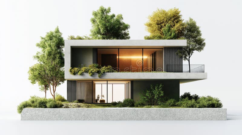 Modern Eco-friendly Building with Green Concept. Creative Modern ...