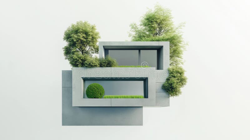 Modern Eco-friendly Building with Green Concept. Creative Modern ...