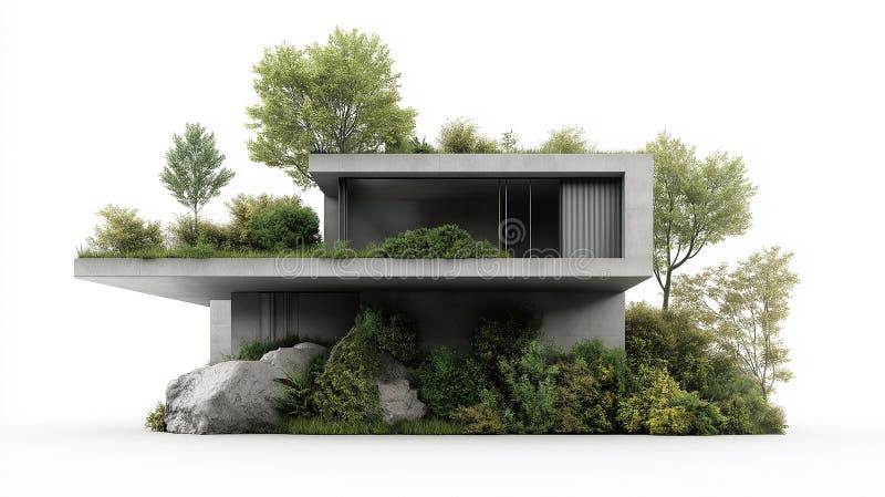 Modern Eco-friendly Building with Green Concept. Creative Modern ...