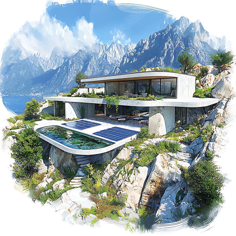 Modern EcoFriendly Cliffside Villa with Infinity Pool and Mountain ...