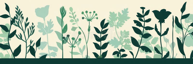 A Modern, Eco-friendly Design Featuring Silhouettes of Various Leaves ...