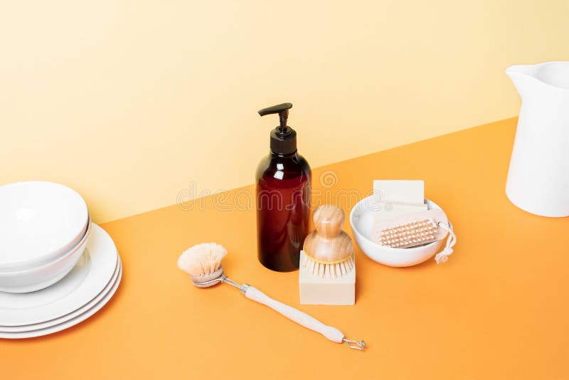 Modern Eco-friendly Kitchen Washing Dishes Utensils Stock Photo - Image ...