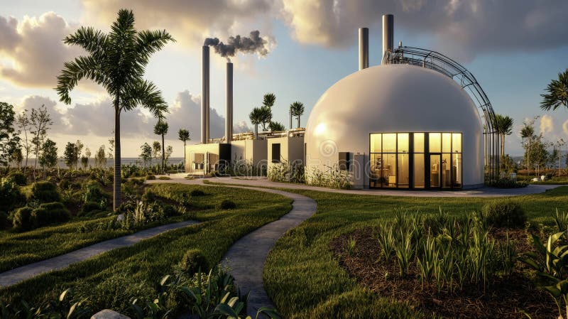 Modern and Eco-friendly Structure Surrounded by Green Trees Generative ...