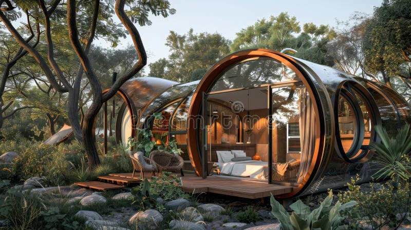 Modern EcoFriendly Tiny House with Curved Design in a Forest Setting ...