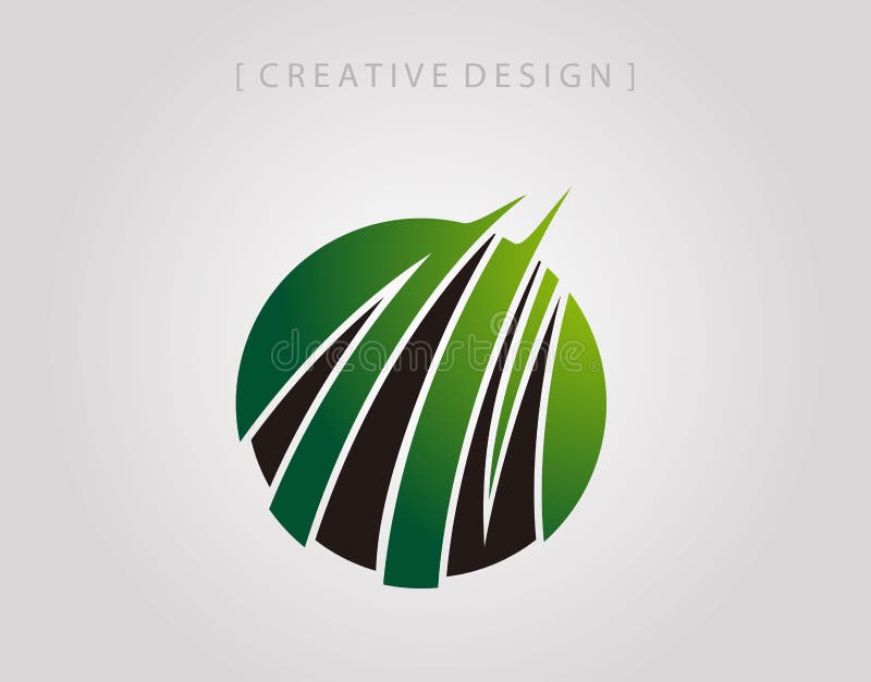 Modern Eco Green Icon. Abstract Circle Green Logo Design Element Stock ...