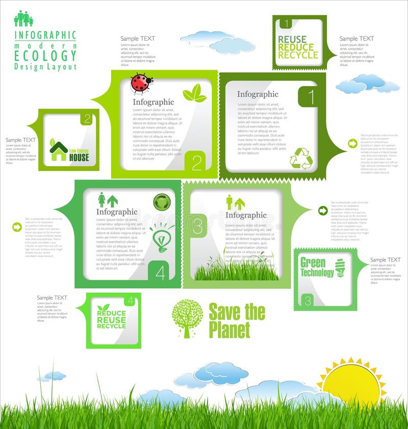 Modern Ecology Design Layout Stock Illustration - Illustration of ...