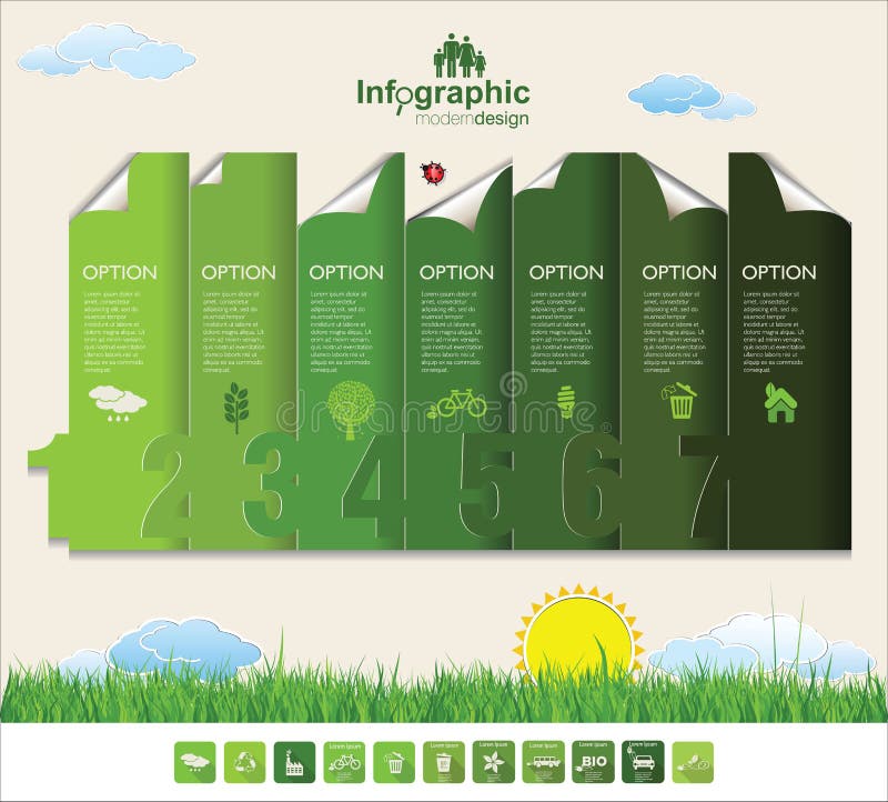 Modern Ecology Design Layout Stock Illustration - Illustration of color ...