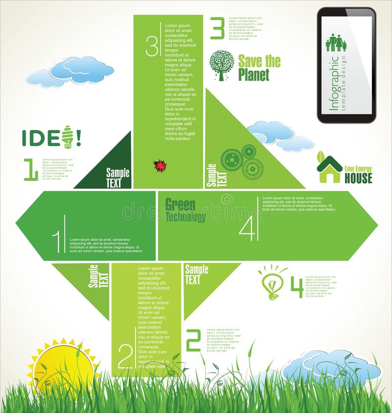 Modern Ecology Design Layout Stock Illustration - Illustration of ...