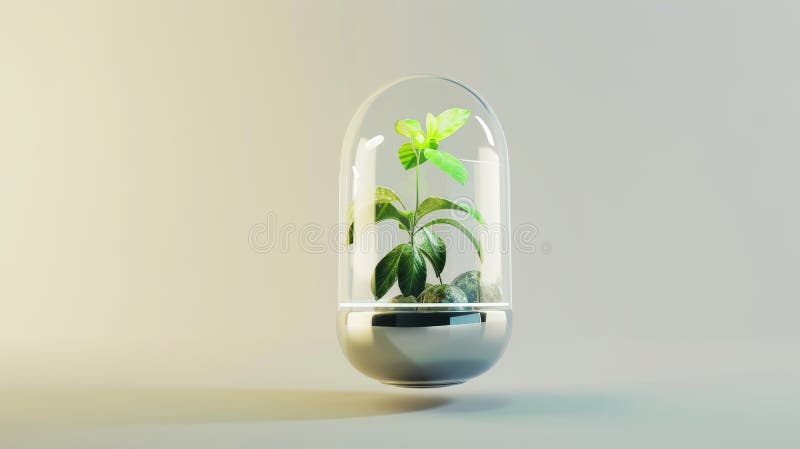 Modern Ecosystem in Floating Capsule Design Stock Photo - Image of ...