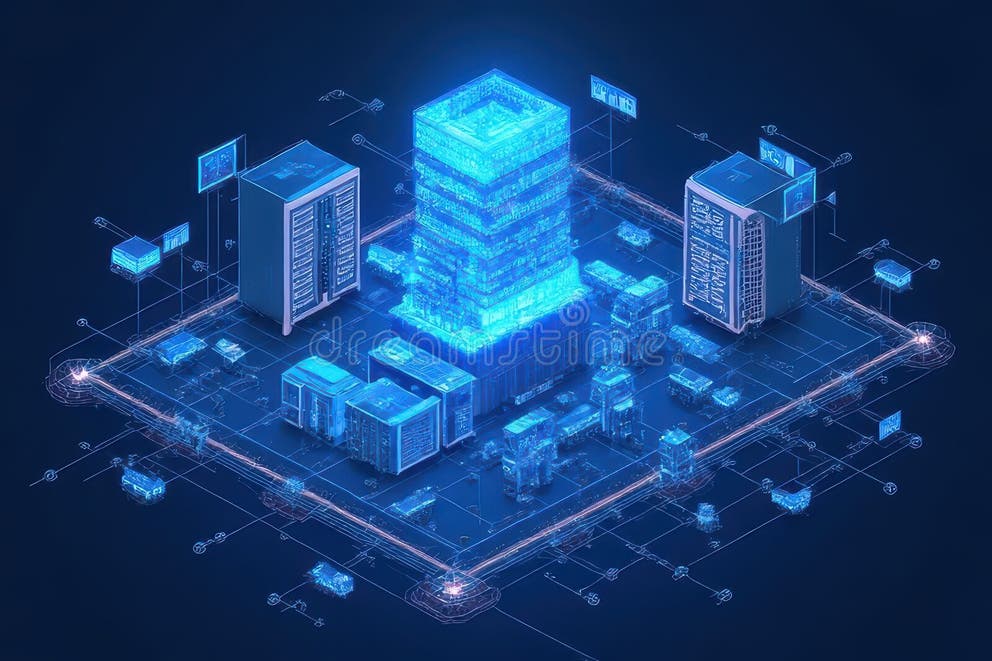 Modern Edge Computing Hosting Solutions Visualization Stock Illustration - Illustration of ...