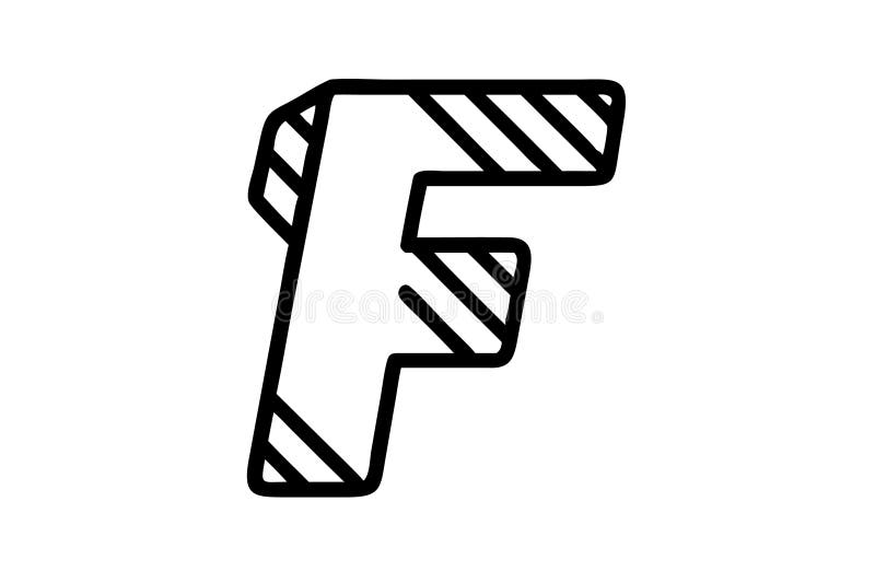 Modern and Edgy Letter F with Sharp Angles and Contrasting Stripes ...