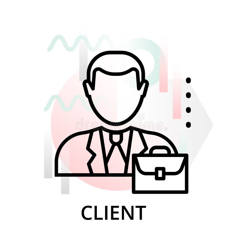 Client Icon on Abstract Background Stock Vector - Illustration of basic ...