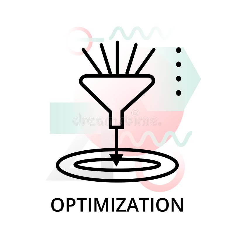 Optimization Icon on Abstract Background Stock Vector - Illustration of ...