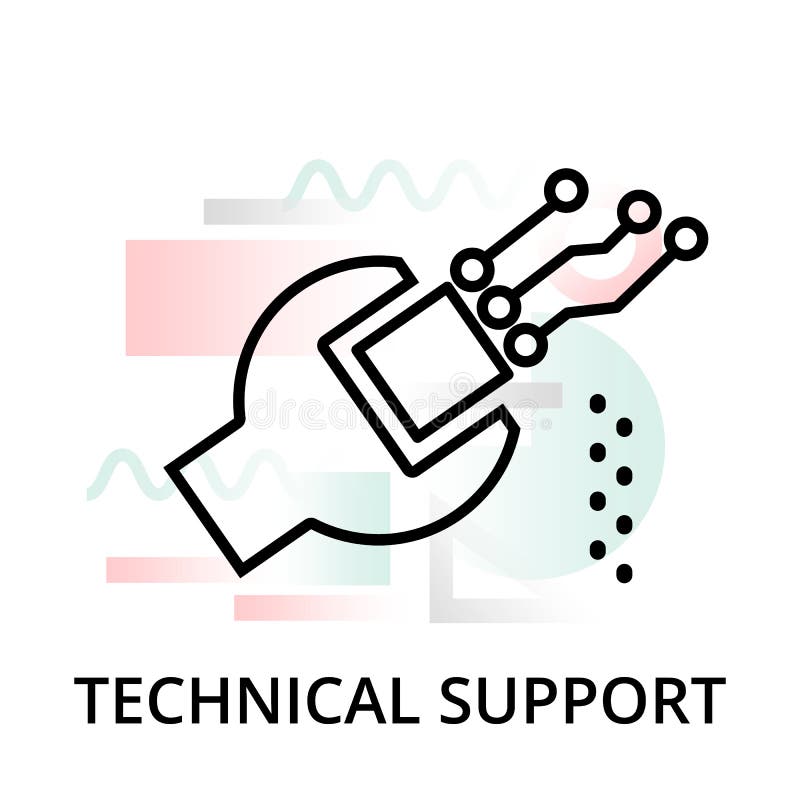 Technical Support Icon on Abstract Background Stock Vector ...