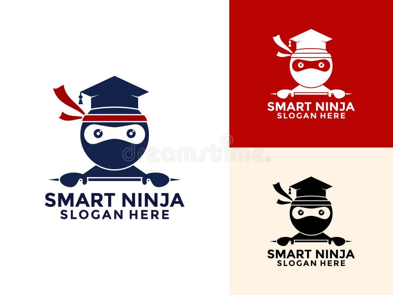 Modern Education Logo, Academy Ninja Logo Vector Design Concept, Ninja ...