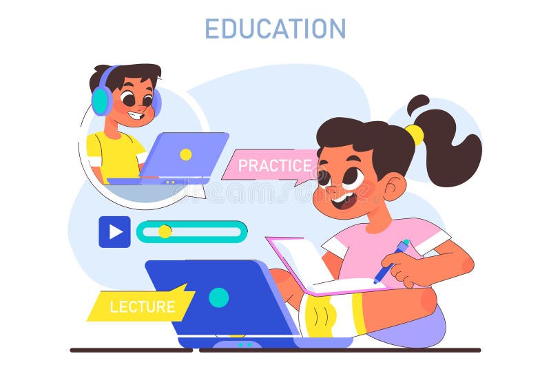 Modern Education Methodics. Online Educational Ecosystem Stock Vector ...