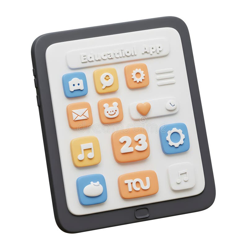 Modern Educational App Interface Design for Kids on Tablet Displaying ...