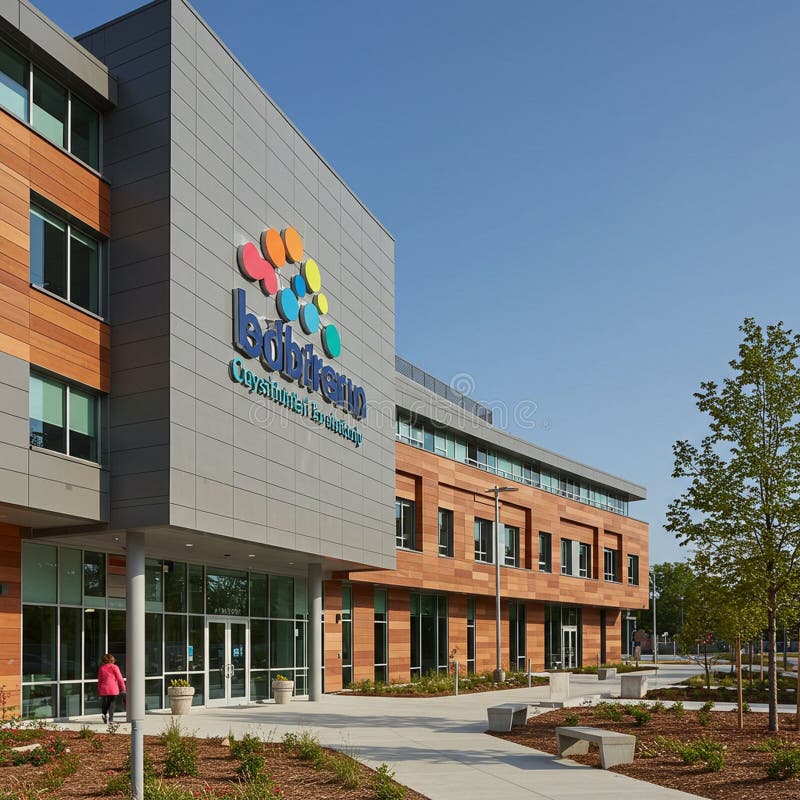 Modern Educational Building with a Sleek Design Consisting of Wood and ...