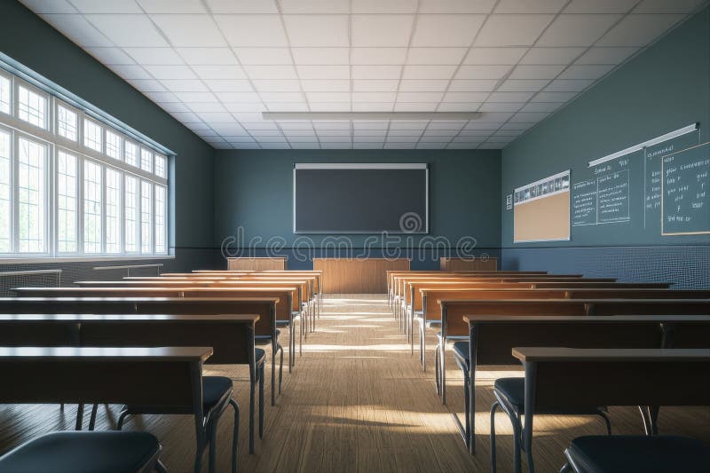 Modern Educational Spaces Classroom Setup with Natural Light for ...