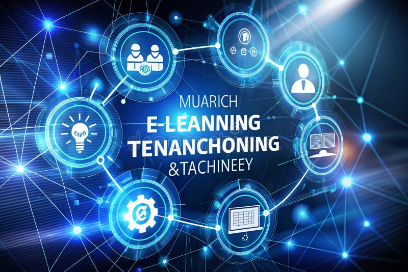 Education E-learning Technology Concept with AI and Machine Learning ...