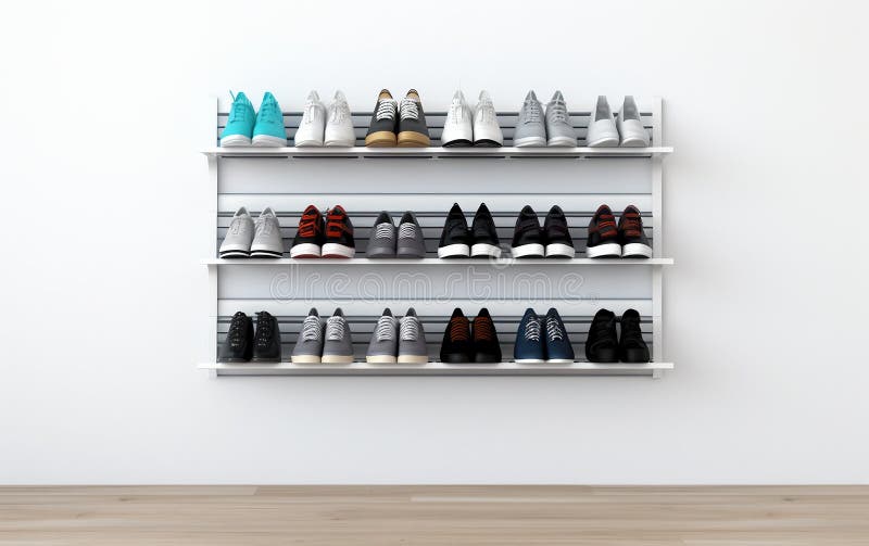 Modern Efficiency Shoe Rack on White Background Stock Illustration ...