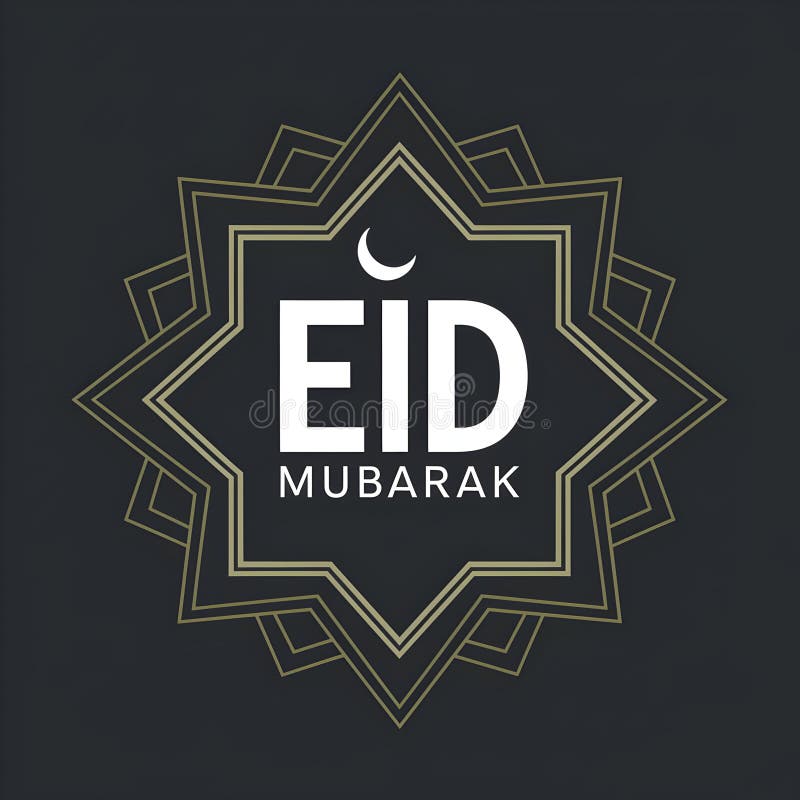 A Modern Eid Mubarak Design with Bold Typography Stock Illustration ...