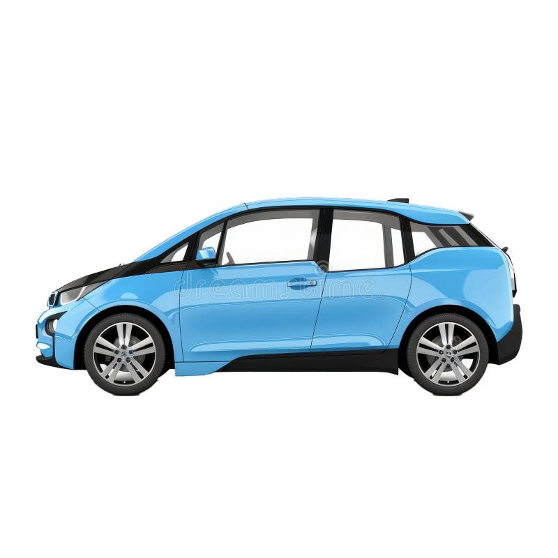 Modern Electric Blue Compact Car Transparent Background Stock Image ...