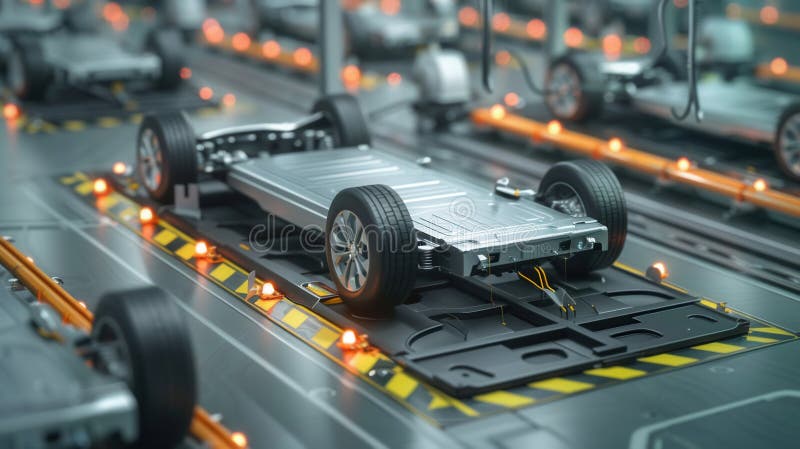 Modern Electric Car Battery Assembly Showcasing Advanced Technology and ...