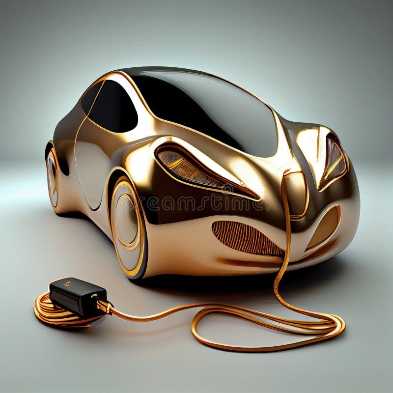 Modern electric car stock illustration. Illustration of hybrid - 268347567