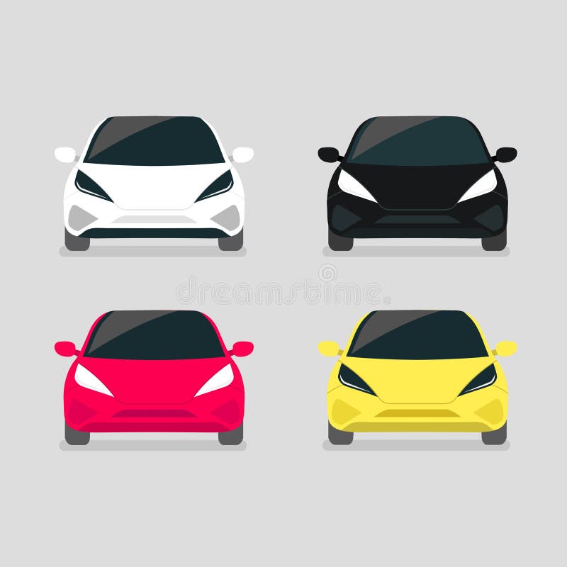 Modern Electric Car Front View. Stock Vector - Illustration of ...