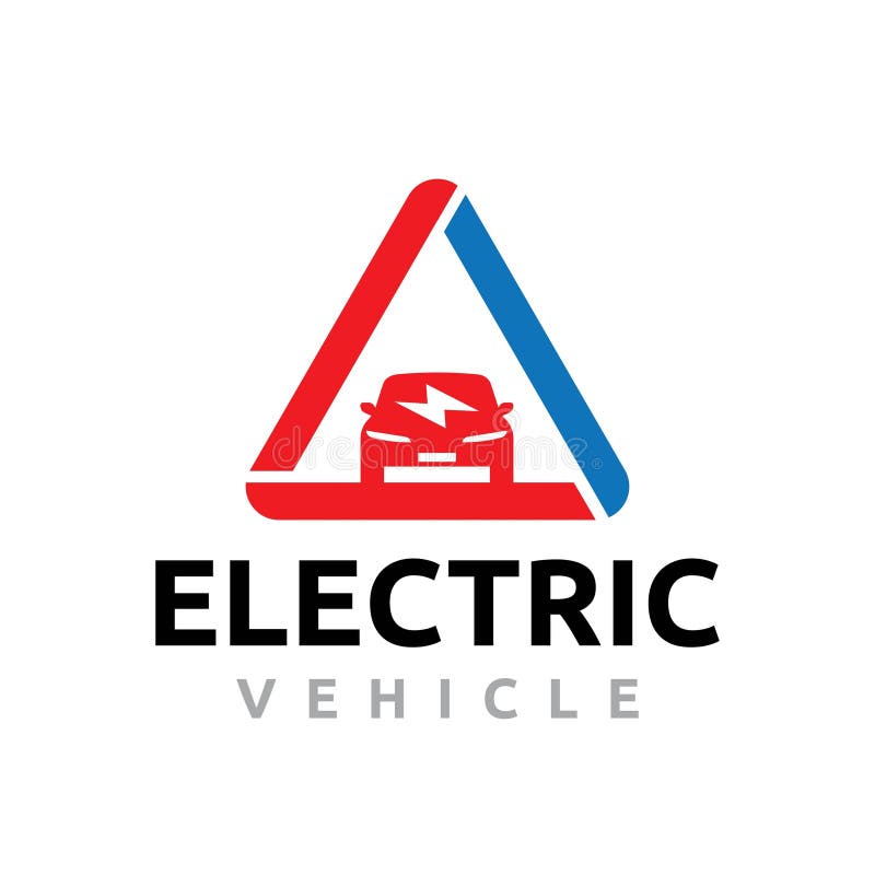 Modern Electric Car Vehicle Triangle Silhouette Logo Template Stock ...