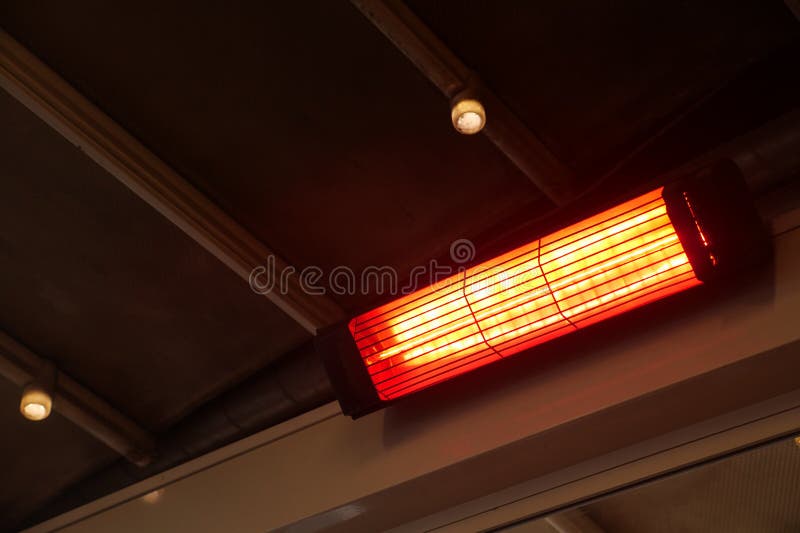 Modern Electric Infrared Heater on Celling Stock Image - Image of ...