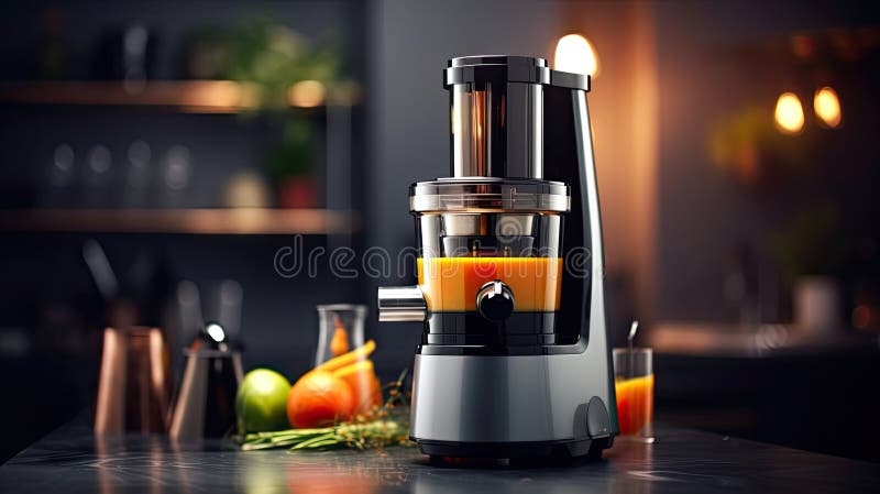 Modern Electric Juicer with Fruits Stock Photo - Image of interior ...