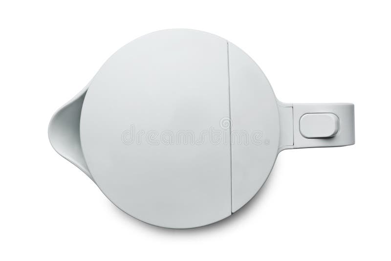 Modern Electric Kettle Isolated on White, Top View Stock Photo - Image ...