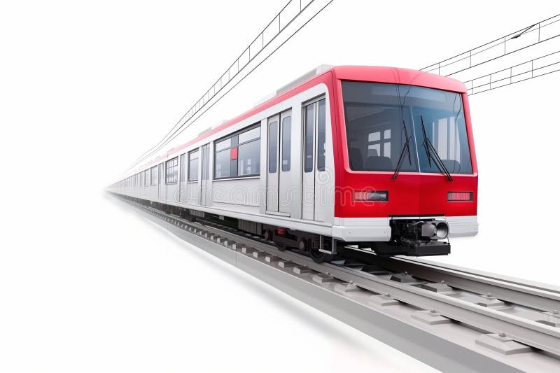 Modern Electric Multiple Unit Train on Elevated Track Stock ...